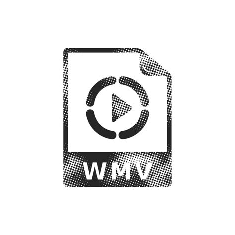 File Format Icon In Halftone Style Black And White Monochrome