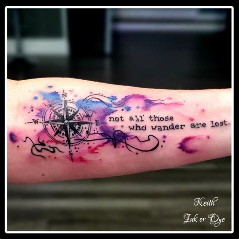 Not All Those Who Wander Are Lost Arrow Compass Tattoo
