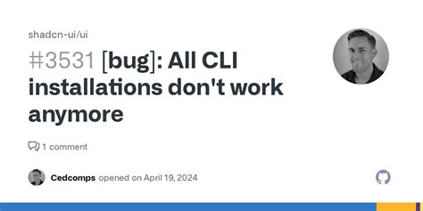 [bug] all cli installations don t work anymore · issue 3531 · shadcn