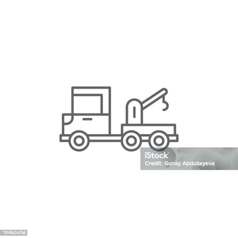 비상 사태 크레인 트럭 아이콘 비상 사태 아이콘의 요소입니다 웹 사이트 디자인 및 개발 앱 개발을위한 얇은 줄 아이콘 개념에 대한 스톡 벡터 아트 및 기타 이미지 Istock