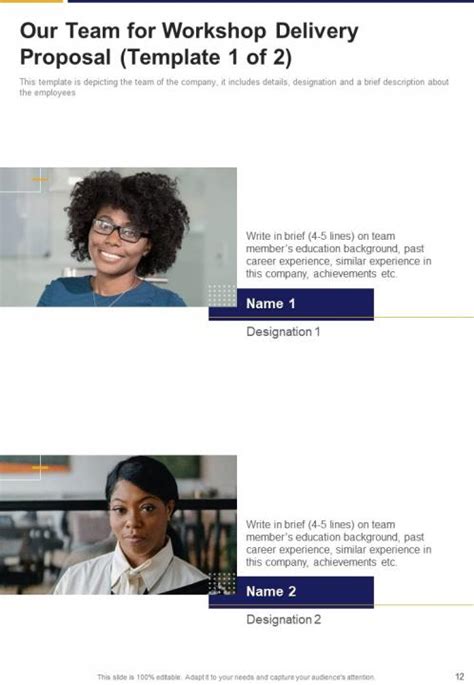 Workshop Delivery Proposal Example Document Report Doc Pdf Ppt