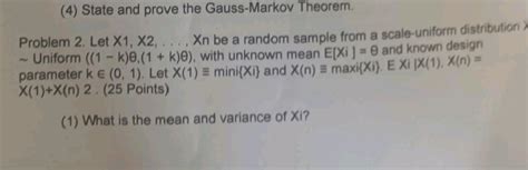 4 State And Prove The Gauss Markov Theorem Studyx