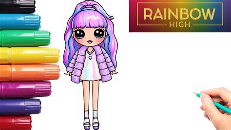 How To Draw A Rainbow High Fashion Doll 🌈 Violet Youtube