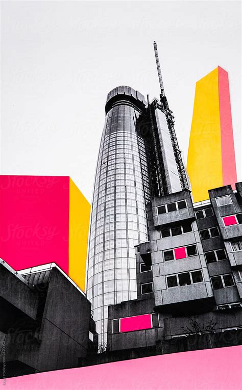 architecture collage with colour blocking by stocksy contributor