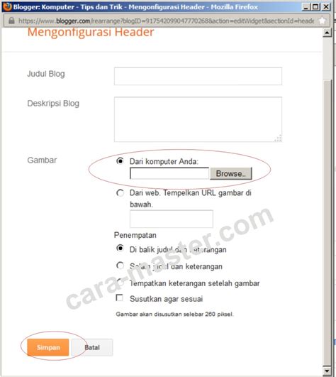 Cara Mengganti Header Blog Dengan Background Gambar