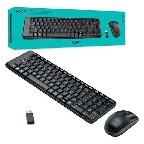 Kit Teclado E Mouse S Fio Logitech Mk220 Box Distribuidora De