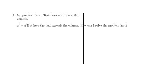 Multicolumn Text Beyond The Column TeX LaTeX Stack Exchange