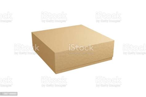 닫힌 갈색 판지 3d 상자 흰색 배경에 모형 템플릿 판지 상자 직사각형 형식입니다 배달 개념 3d 렌더링 그림입니다 0명에 대한