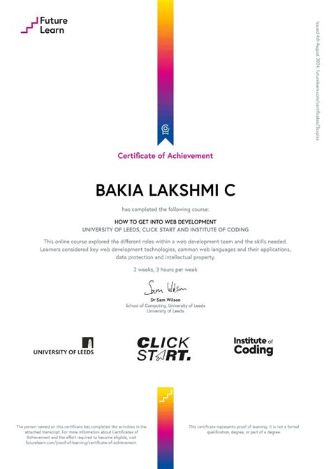 Bakia Lakshmi On Linkedin Webdevelopment Coding Futurelearn Accenture Techskills