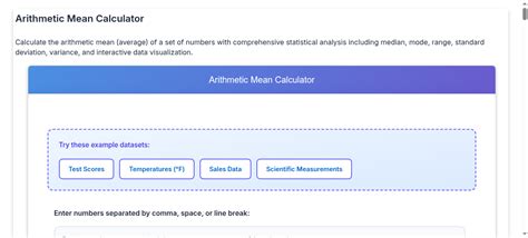 Arithmetic Mean Calculator