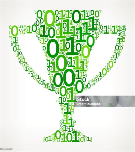 Trophy Binary Code Zero One Vector Illustration Stock Illustration