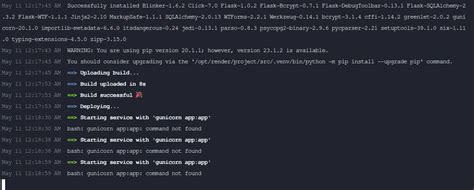 Bash Gunicorn Appapp Not Found But Gunicorn Was Installed Render