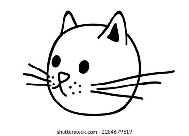 Hand Drawn Cat Muzzle Clipart Cute Stock Vector Royalty Free Shutterstock