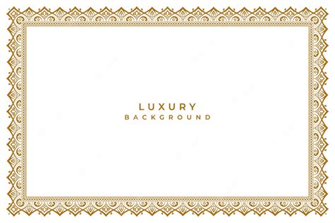럭셔리 황금 인증서 테두리 화려한 프레임 템플릿 결혼식 초대 카드 이슬람 배경 프리미엄 벡터