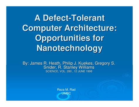 [ppt] A Defect Tolerant Tolerant A Defect Computer Architecture Powerpoint Presentation