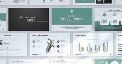 Ежегодный отчет Шаблон Powerpoint Шаблоны презентаций Включая силовая установка и бизнес Envato