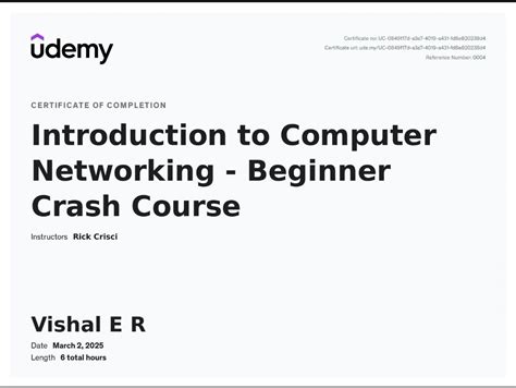 Happy To Have Completed A Computer Networking Course Vishal E R