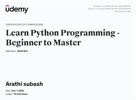 Arathi Subash On Linkedin Python Programming Udemy Learning