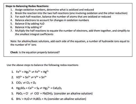 Balancing Redox Reactions In Acidic And Basic Conditions