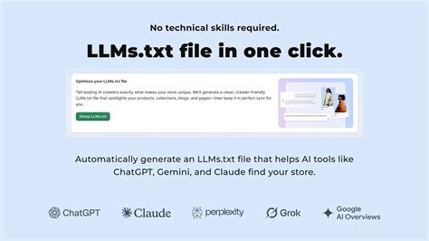 Llms Txt Ai Search Optimizer Get Your Store Discovered By Chatgpt Gemini And Other Ai
