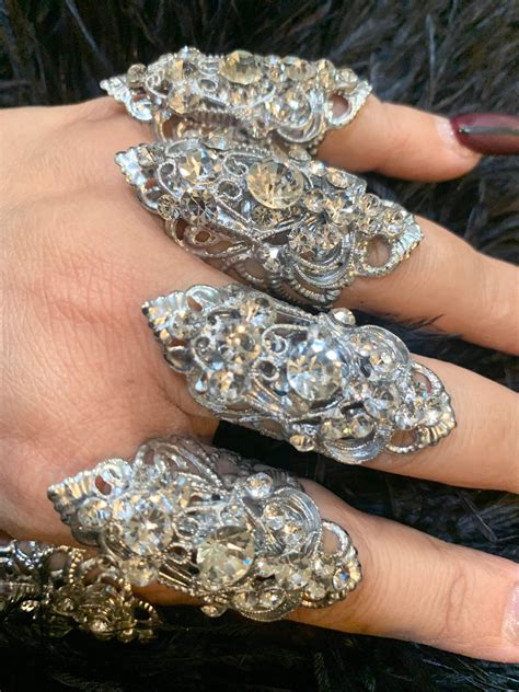 Crystal Dream Knuckle Rings Set Of 5 Etsy