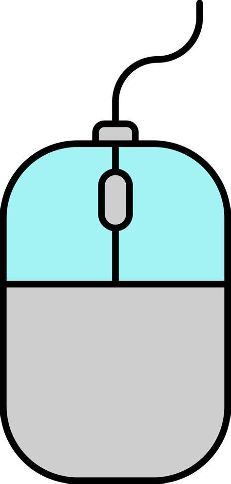 Flat Computer Mouse Turquoise And Gray Icon 24160343 Vector Art At Vecteezy