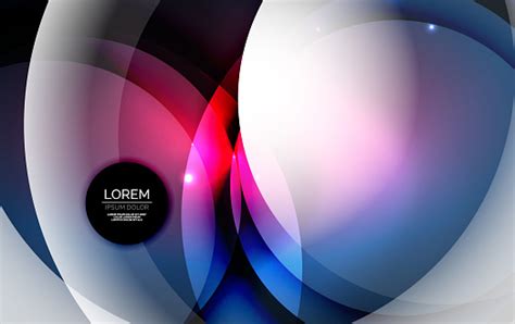 Overlapping Circles On Glowing Abstract Background Stock Illustration