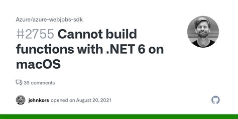Cannot Build Functions With NET 6 On MacOS Issue 2755 Azure Azure