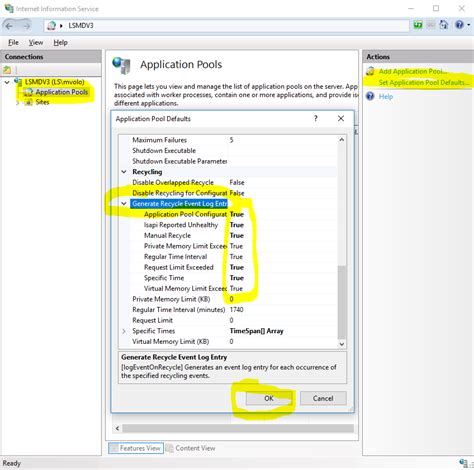Diagnostics Application Pool Recycles And Aspnet Application Restarts