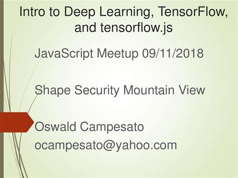 Tensorflow Tensorflow Js