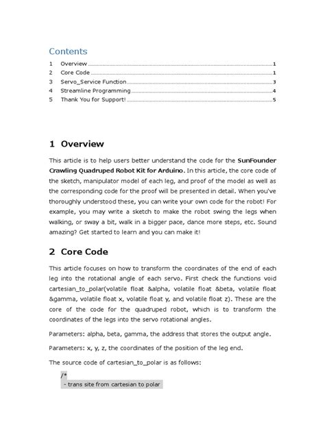 code explaination for quadruped crawling robot kit for arduino pdf pi trigonometric functions