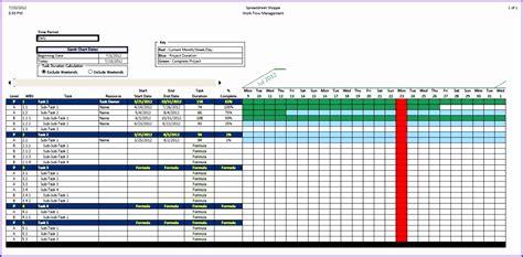 6 Gantt Chart Excel Free Template Excel Templates