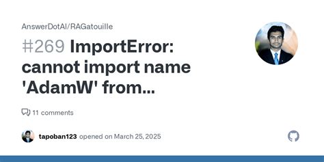 ImportError Cannot Import Name AdamW From Transformers Issue 269 AnswerDotAI