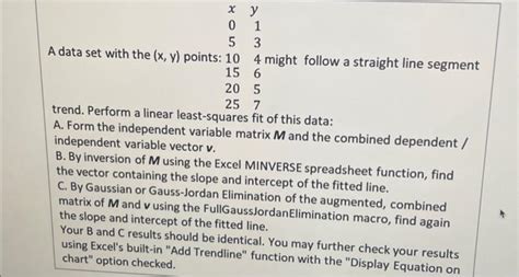 Solved Trend Perform A Linear Least Squares Fit Of This Chegg