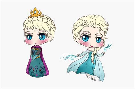 Chibi Elsa By Rugi Elsa And Anna Drawing Easy HD Png Download Transparent Png Image PNGitem