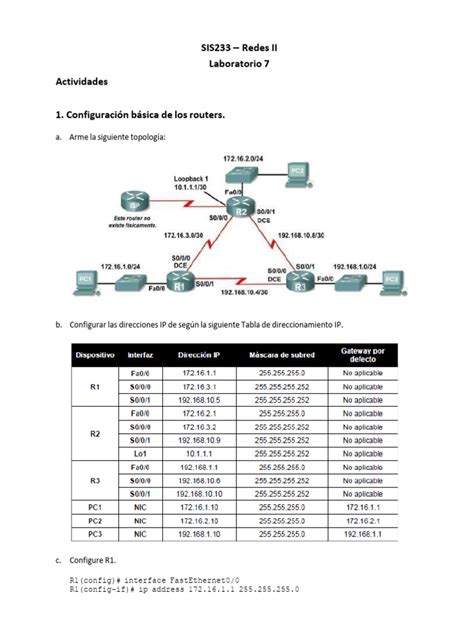 Lab 7 Pdf Enrutador Computación Transmisión De Datos