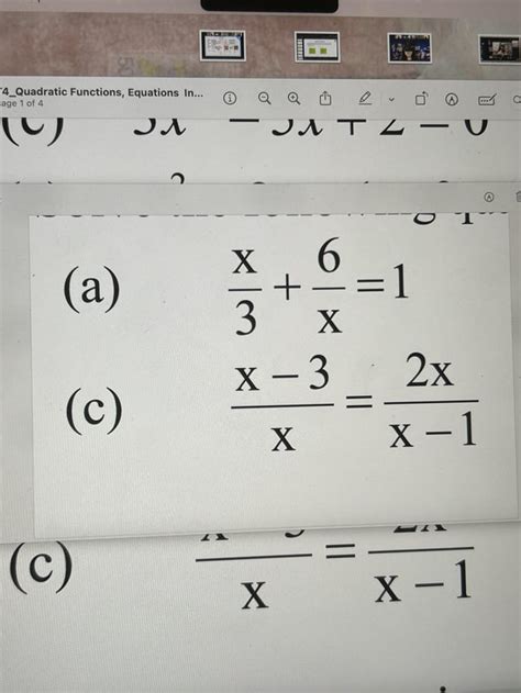 Math Quadratic Functions R Igcse