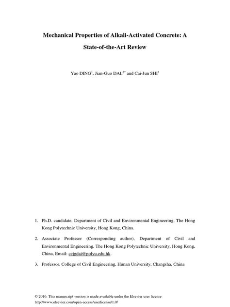 Alkali Activated Concrete Pdf Concrete Strength Of Materials