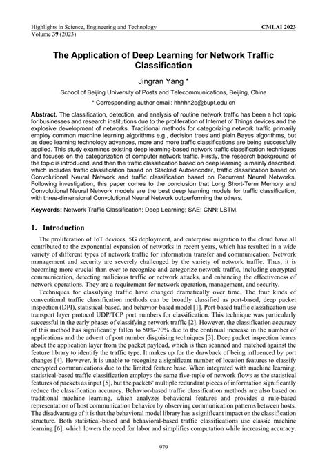 Pdf The Application Of Deep Learning For Network Traffic Classification