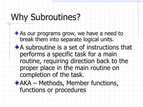 Ppt Subroutines Parameters And The Stack Powerpoint Presentation
