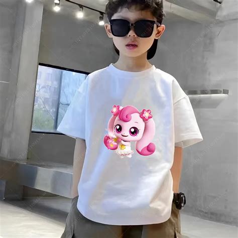 Tini Ping 여름 100 코튼 애니메이션 티셔츠 Y2k 소년 소녀 의류 원피스 캐주얼 티셔츠 귀여운 티 프린트 반팔 어린이 상의 Best5 Digital
