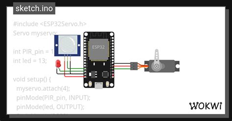 Open Gate On Object Detection Wokwi Esp32 Stm32 Arduino Simulator