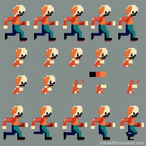 8 Bit Character Sprite Sheet With Running And Idle Poses Stable Diffusion Online 8 Bit Character Sprite Sheet With Running And Idle Poses Stable Diffusion Online