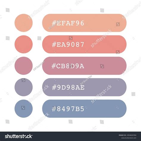 선셋 스카이 톤 색상 팔레트 밝은 스톡 벡터로열티 프리 2354620783 Shutterstock