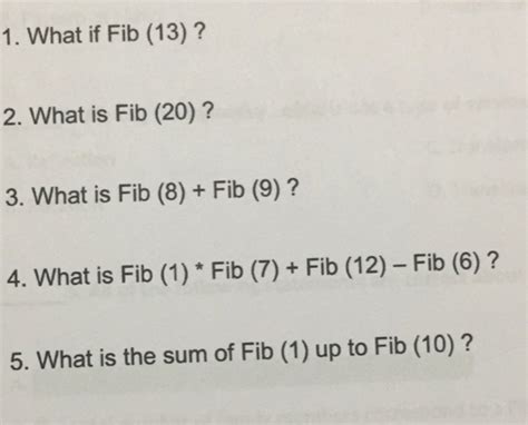 solved what if fib 13 2 what is fib 20 3 what is fib 8