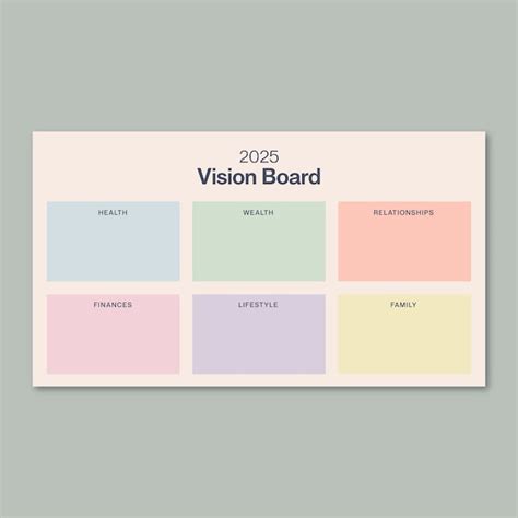 2025 비전 보드 템플릿 설계 무료 벡터