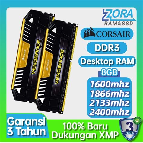 Jual Corsair 8gb Desktop Ram Ddr3 1600186621332400mhz Dimm Pc3 12800