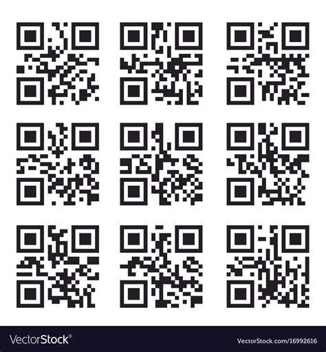 Qr Code Set Square Product Barcode Label Vector Image