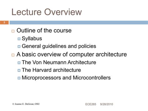 Lecture 1 Introduction To Microcontroller Systems Ppt