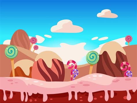 Premium Vector Game Background Vector Seamless Landscape Vector Illustration